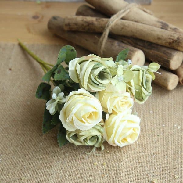 Artificial Flower Rose Bush 6 Pcs - Artificial Flowers Store