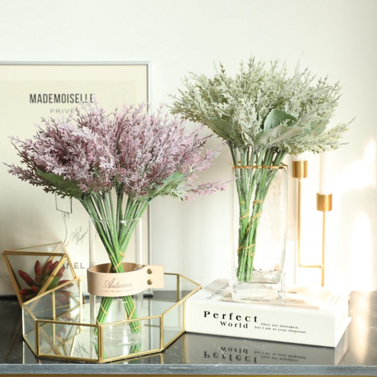 Artificial Plants Flocking Cypress Leaves Bunch - Artificial Flowers Store